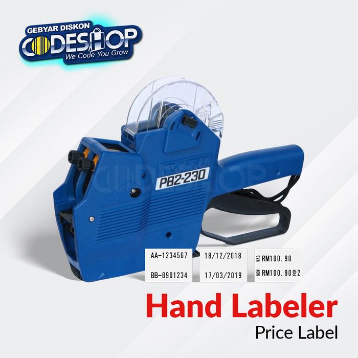 Jual Hand Labeler SATO PB2-230 Mesin Cetak Tembak Label Harga Price Tag ...