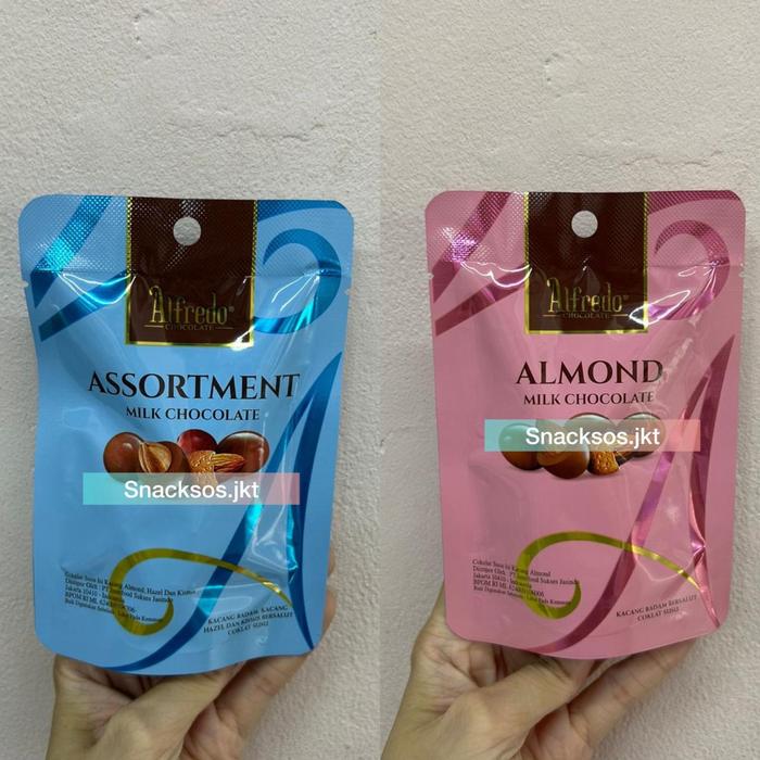 Jual [POUCH] ALFREDO ALMOND MILK CHOCOLATE / ASSORTMENT MILK CHOCOLATE ...