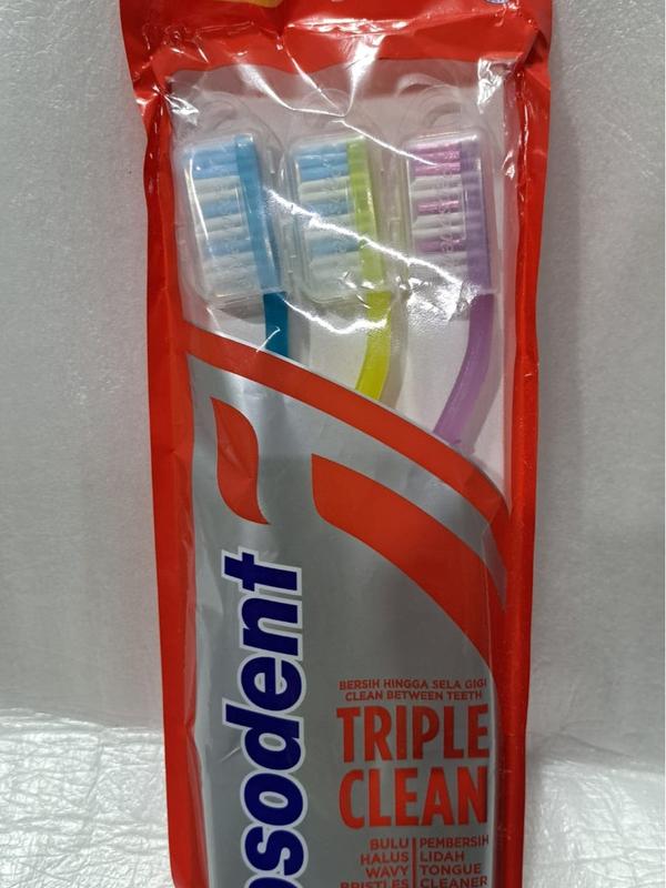 Pepsodent Sikat Gigi Triple Clean - 3 Pcs / MEDIUM - Shop | Tokopedia