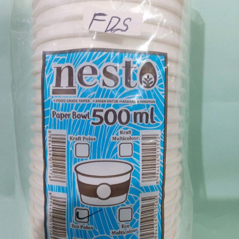 Paper bowl / Mangkok bakso / mangkok murah / mangko kertas Nesto 500 ml ...