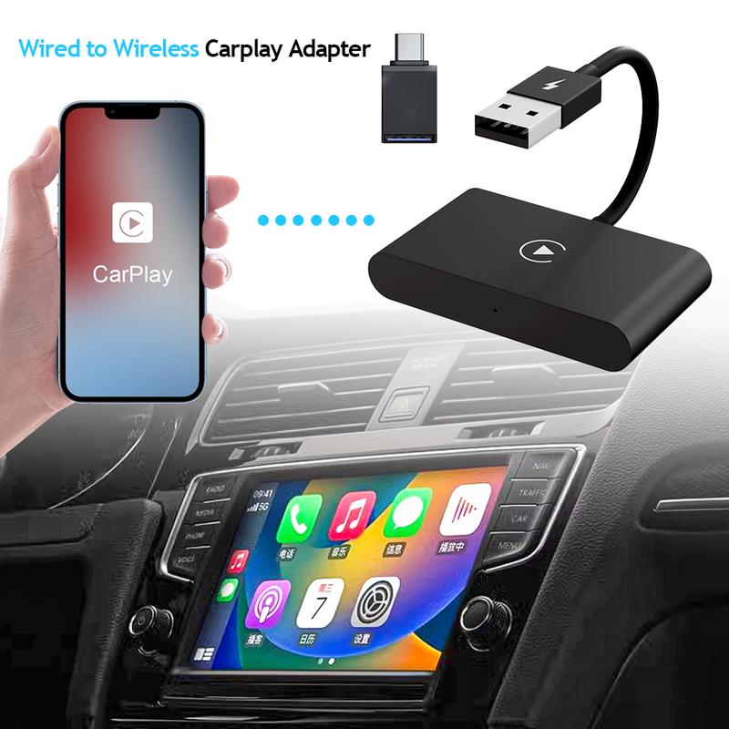 Auto Car Wireless CarPlay Adapter 5GHz WiFi Type-C Adapter Dongle Plug ...