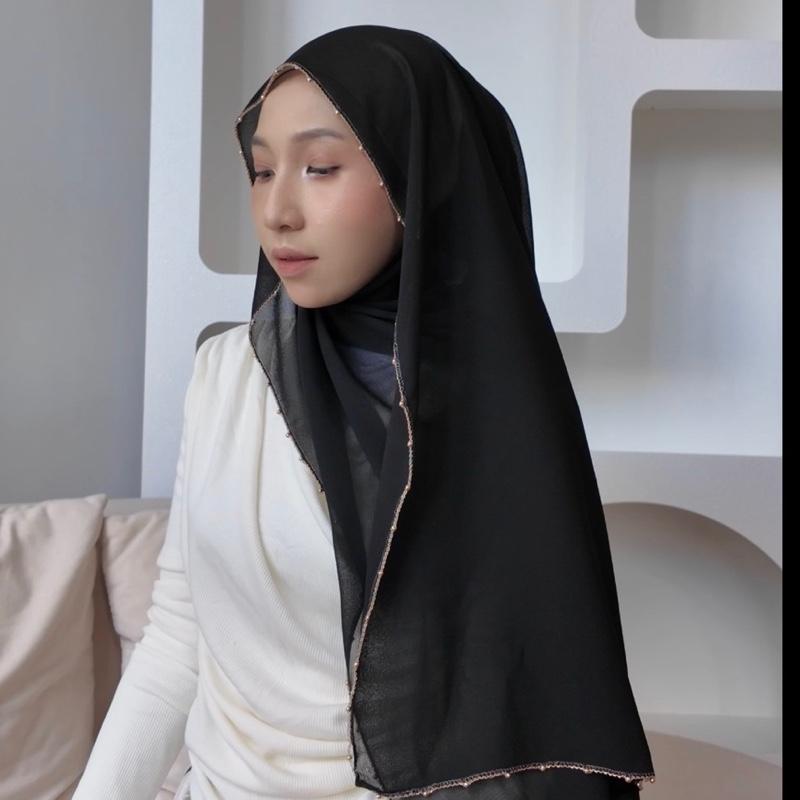 Selendang Manik, Renjana, Panjang 1.8m, Gaya Separuh Manik Square ...