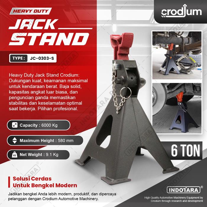 Jual Jack Stand Mobil 2, 3 & 6 Ton Tahanan Dongkrak CRODIUM - Hitam - 3 ...