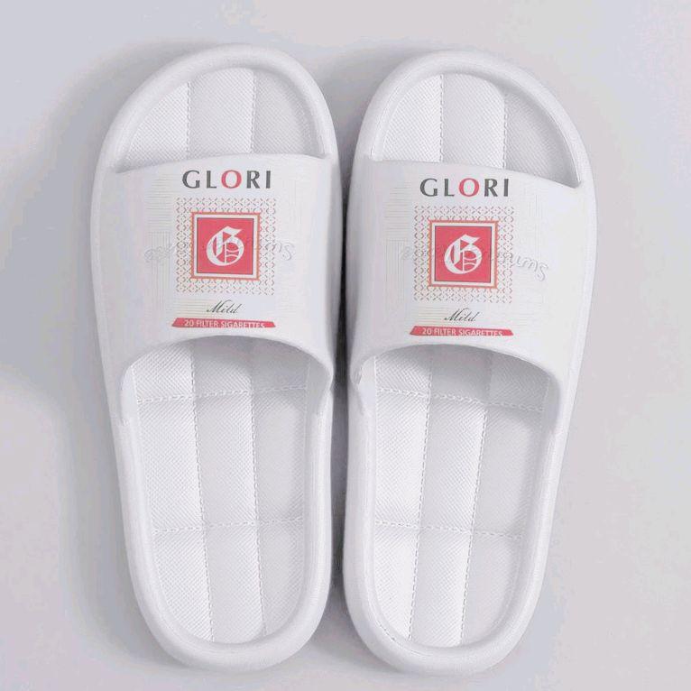Sandal Selop Pria custom contoh Glori warna putih Karet - Shop | Tokopedia