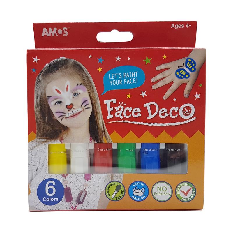 Amos Face Deco Paint Pastel (Box of 6 Colours) - TikTok Shop Malaysia