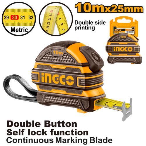 Jual Meteran 10m Meter x 25mm Lapis Karet Auto Lock INGCO HSMT081025 ...