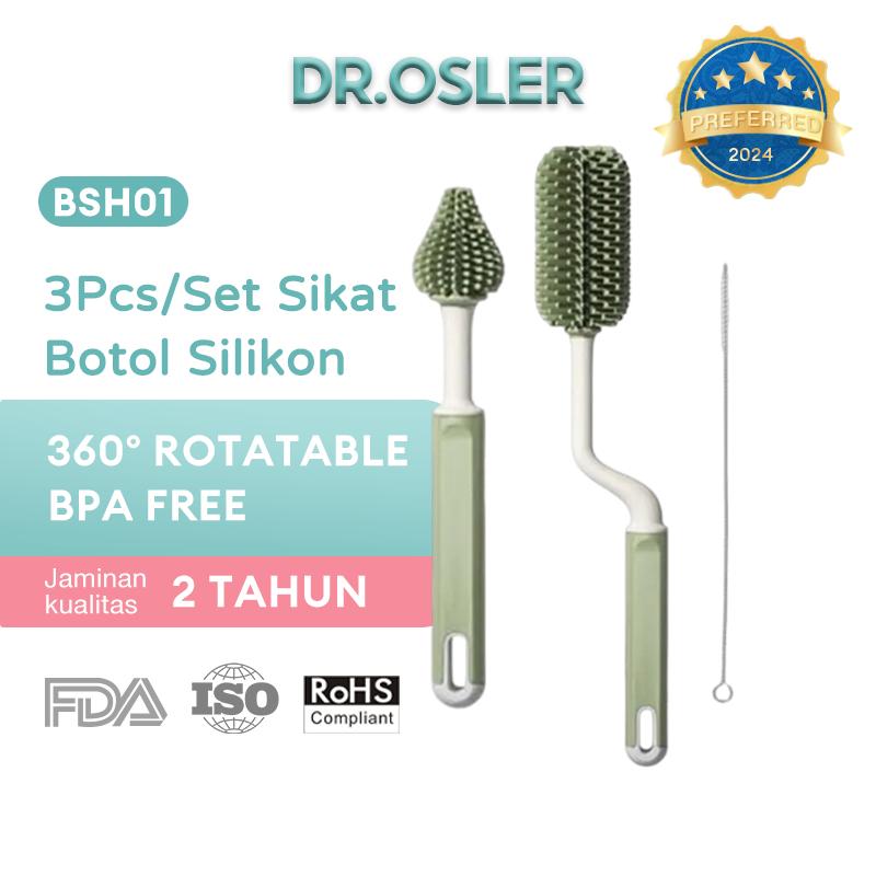 Dr.olser 3Pcs/Set Silicone Bottle Susu Bayi Brush / Sikat Silikon ...