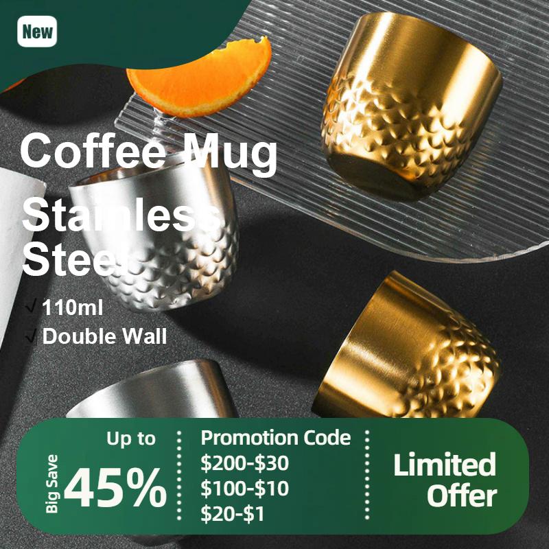 Stainless Steel Cups 110ml Stackable Double Wall Insulated Metal ...