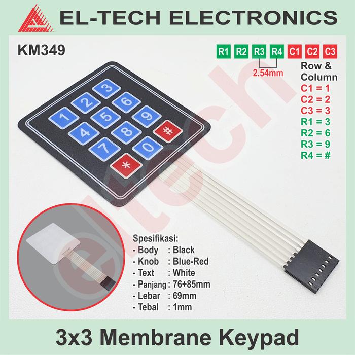 Jual Keypad 1x4 3x4 4x4 5x4 Membrane Rubber Keyboard Matrix Matrik 1 x ...