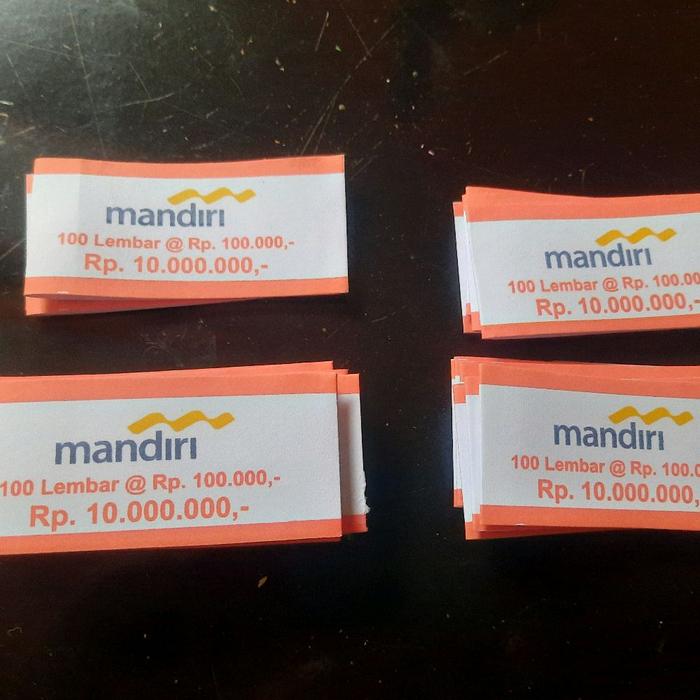 Jual 30 pcs sabuk uang bank mandiri, pengikat uang bank mandiri, ban ...