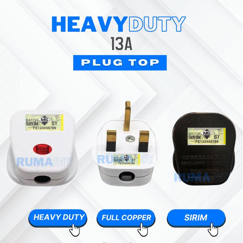 SIRIM 13A Plug Top 13A 3PIN PLUG 3 PIN PLUG 13APLUG PLUGTOP 13A 15A 20A ...