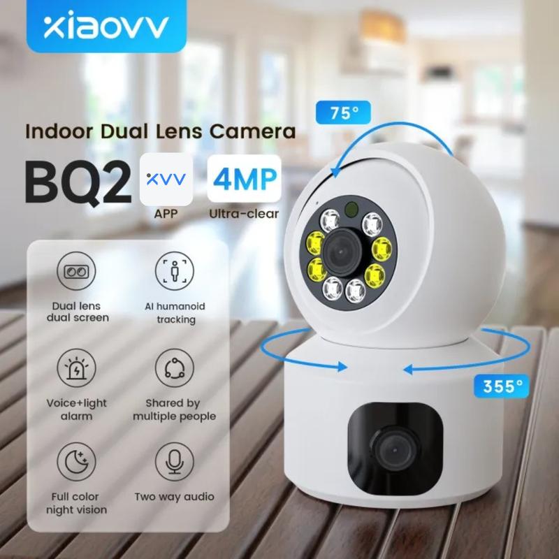 Xiaovv BQ2 (WiFi) indoor Dual camera CCTV 4MP(2MP+2MP) 2.5K Camera ...