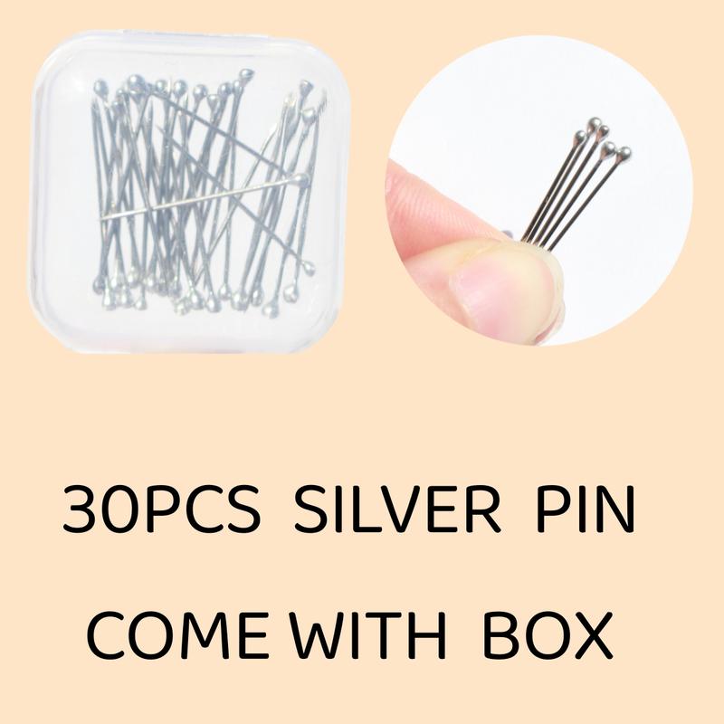 30ps grey pin hijab pin shawl brooch Sewing Pins Ball Glass Head ...