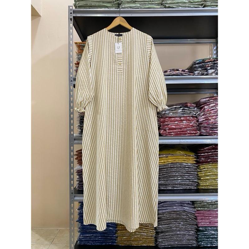Kanzia Dress Wanita Katun Strip Kekinian - Shop | Tokopedia