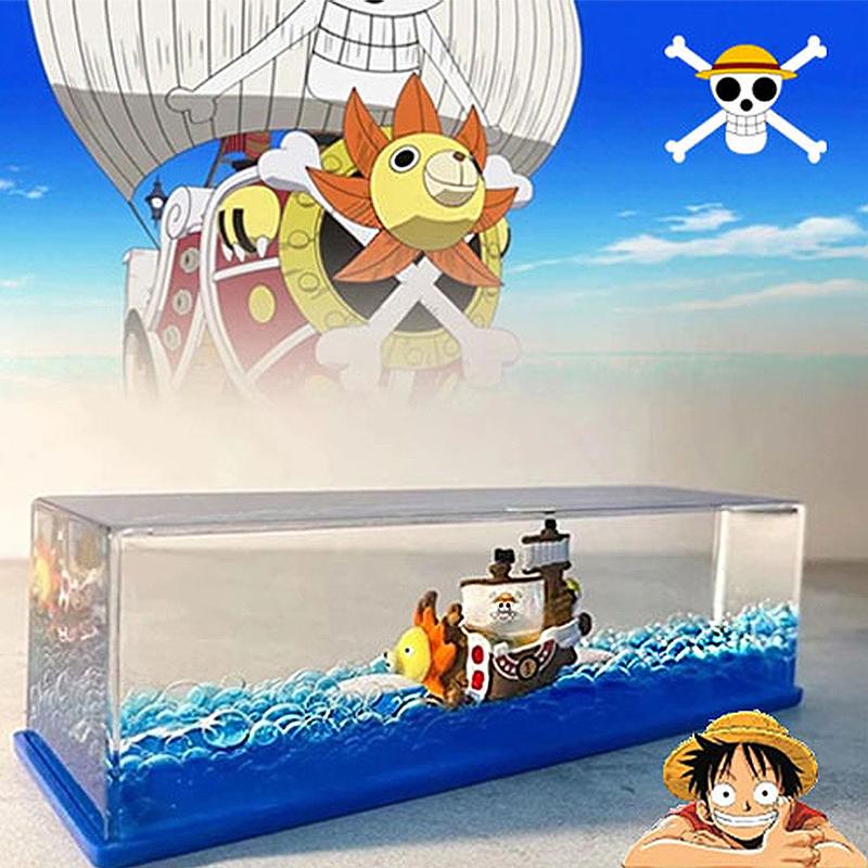 One Piece Luffy Merry Miles Sunshine Kapal Hiasan Desktop, Botol ...