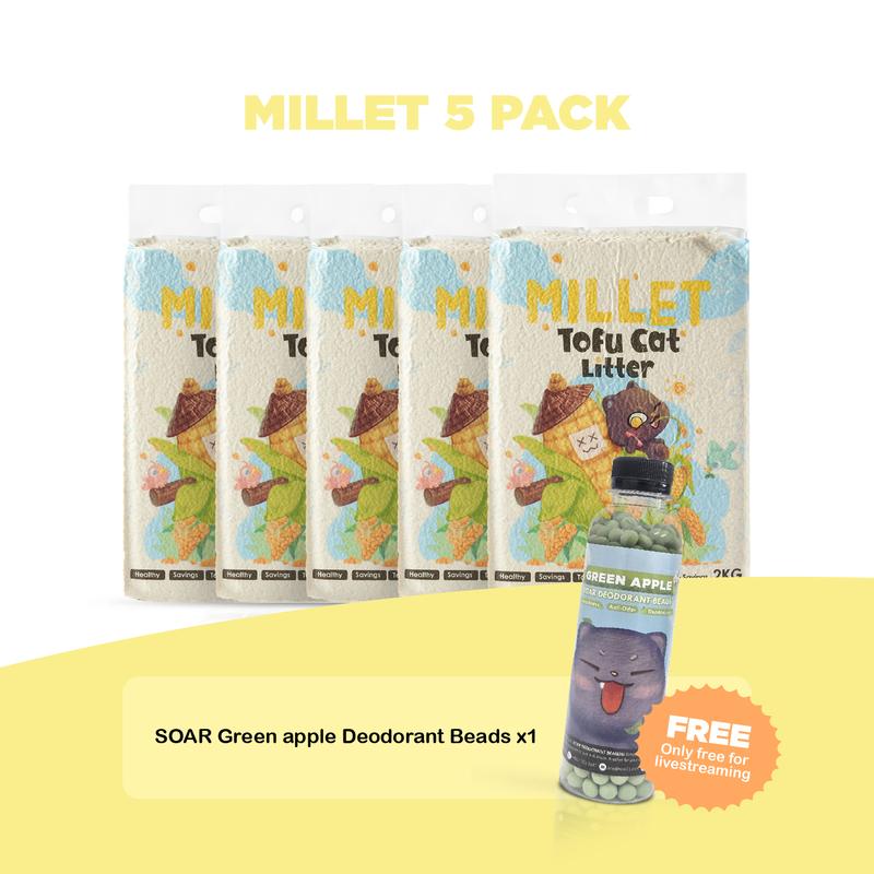 SOAR Millet Tofu Cat Litter 6L/2KG 5 Packs Combo For Livestream ...