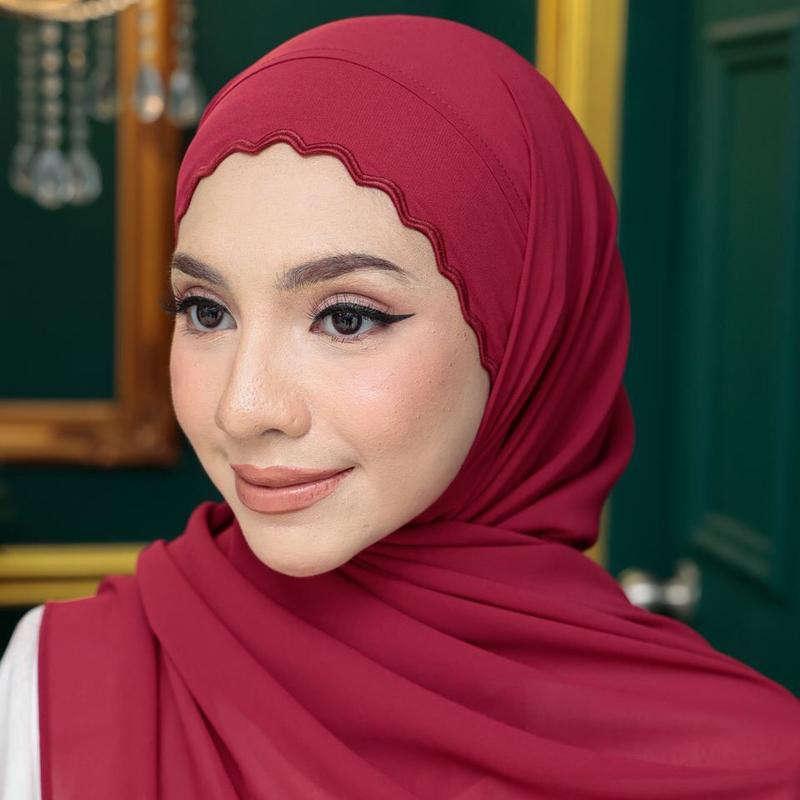 INSTANT SHAWL SULAM TIE BACK - PEARL CHIFFON - TikTok Shop Malaysia