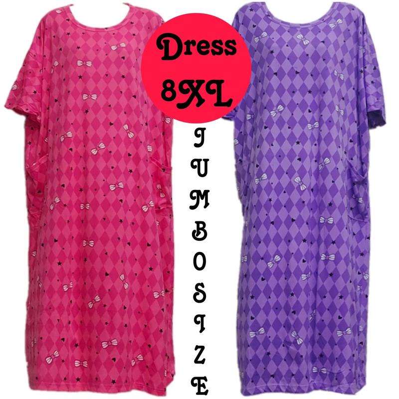 Jumbo Size 8XL Ladies Pajamas Daster 2 Pocket NightWear Cute - TikTok ...