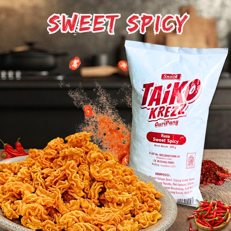 (HALAL) taiko krezz RASA BARU/Camilan ikan cumi kembang/Camilan murah ...