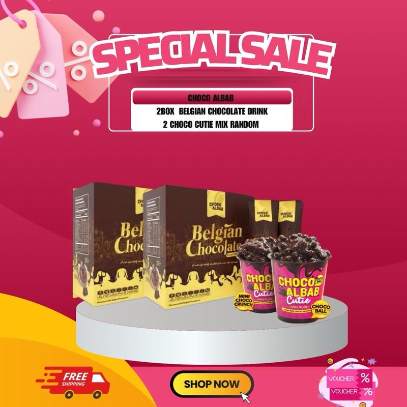 COMBO B : 2 BELGIAN CHOCOLATE DRINK + 2 CUTIE CHOCO ALBAB MI - TikTok ...