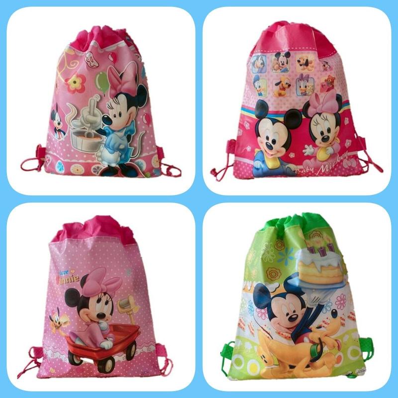 Beg tali mickey & minnie, 1 set, Beg bukan tenunan untuk pelajar ...