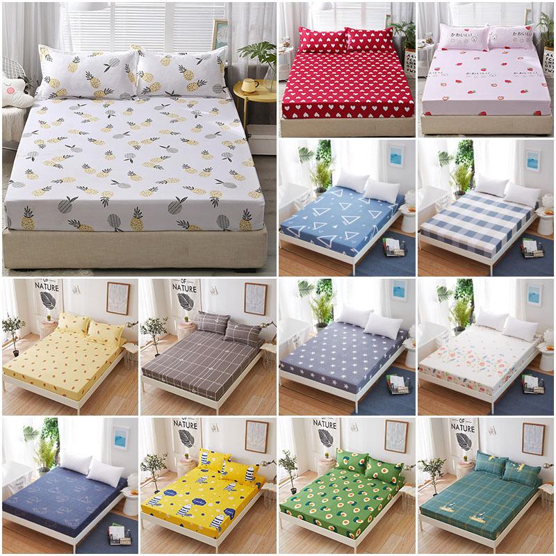 Luxurious Floral Printed Fitted Sheet Bed Cover Without Pillowcase ...