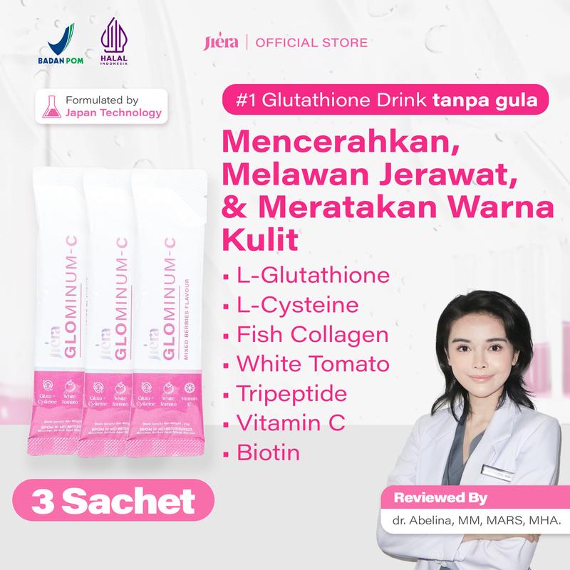 JIERA Glominum-C Drink 3 SACHET | Minuman Glutathione & Collagen - Shop | Tokopedia