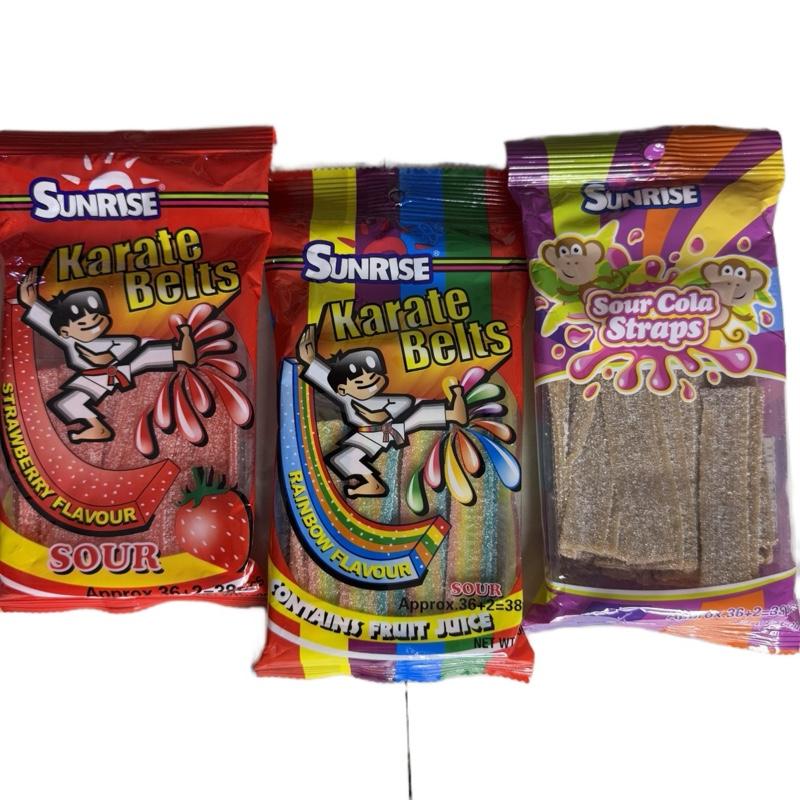 Karate Belt Rainbow Cola Strawberry Sour Candy Snack - Flavor, - TikTok ...