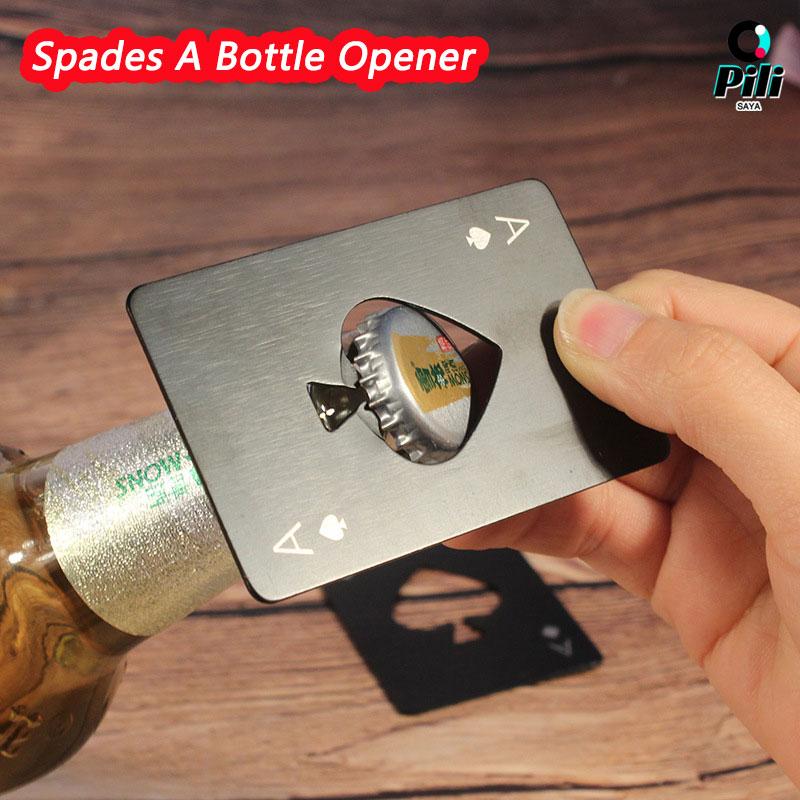 Ace of Spades Poker Credit Card Wallet Pocket Size Bar Beer Bottle ...