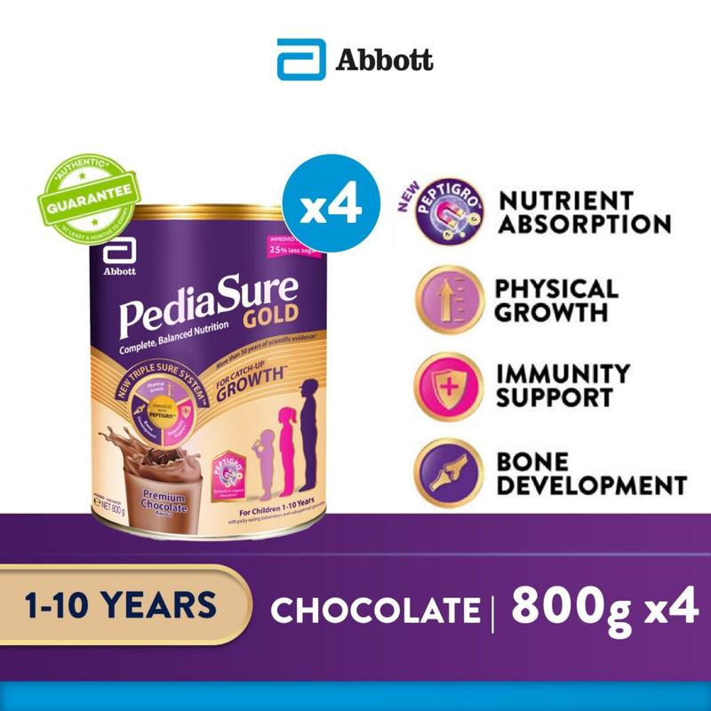 [Bundle of 4] PediaSure® Gold with PeptiGroᵀᴹ - Chocolate, 800g ...