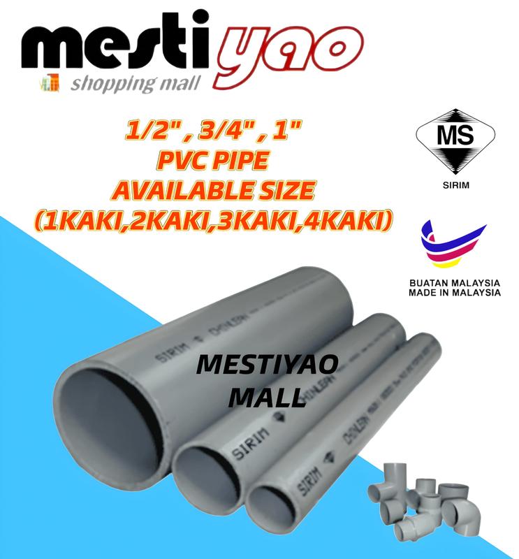 (SELL WITH FEET) 1/2",3/4",1" PVC PIPE SIRIM/PVC PIPE KELABU/PVC ...