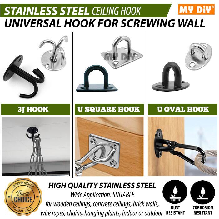 STAINLESS STEEL CEILING HOOK / 3J HOOK ROUND BASE / U TYPE SQUARE ...