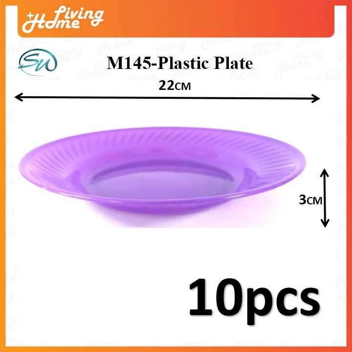 10pcs Plastic Plate Size 22cm Pinggan Plastik Saiz 22cm - M145 - TikTok ...