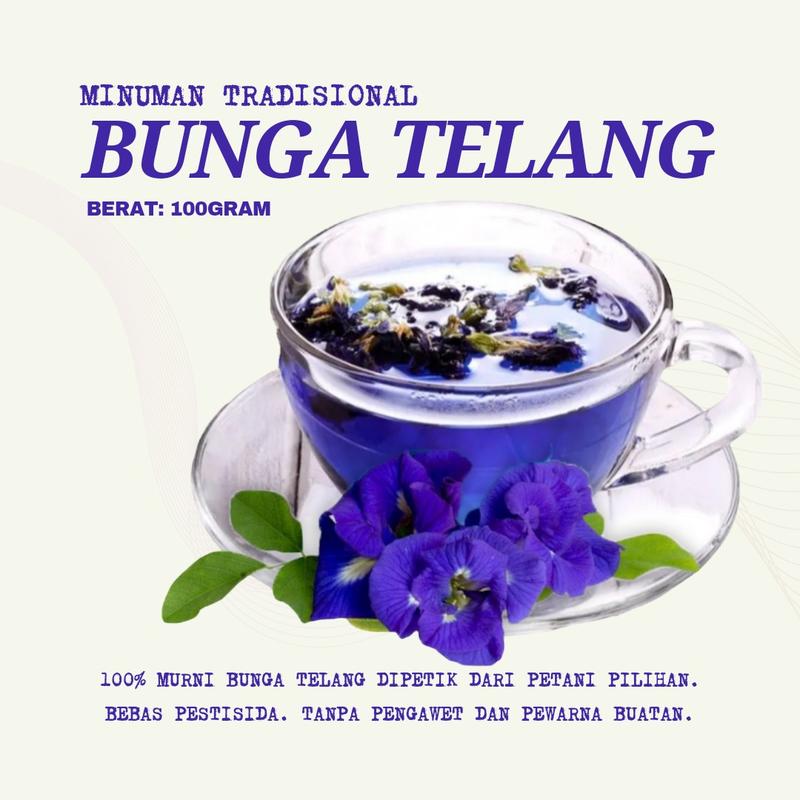Bunga Telang Kering 100Gram Grade A Herbal Tea Air - Minuman - Shop ...