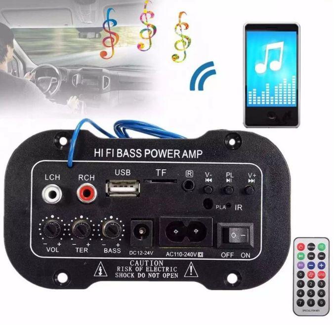 12V 220V Car Bluetooth Audio Power Amplifier Remote Control for ...