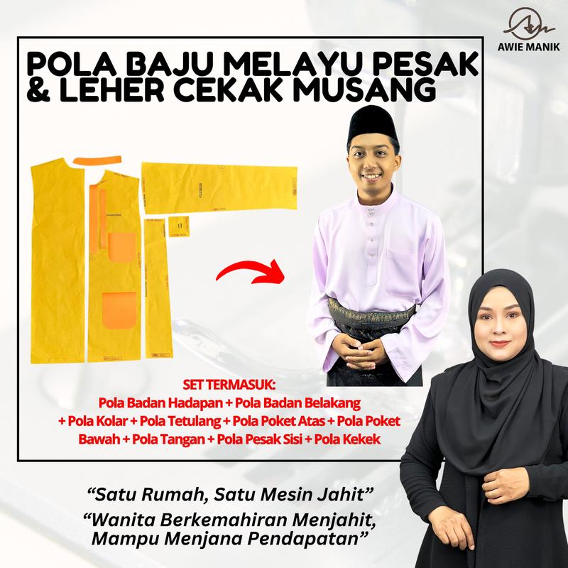[DEWASA] POLA BAJU MELAYU PESAK LEHER CEKAK MUSANG AWIE MANIK - TikTok ...