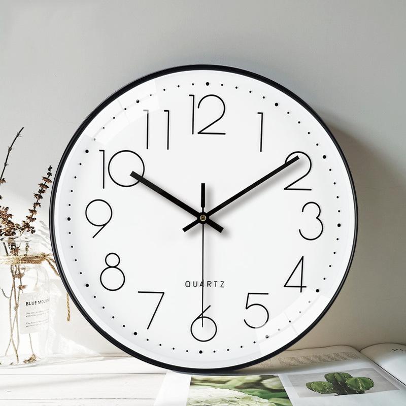 12 inch black and white Nordic Wall Clock Modern Design Transparent ...