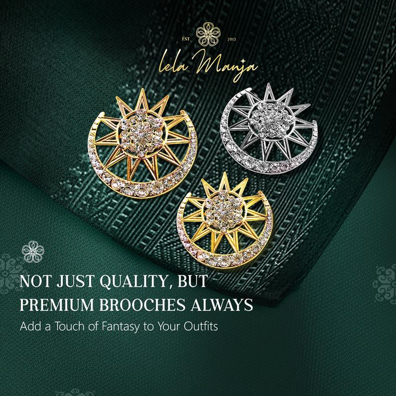 Lela Manja Kerongsang Brooch Dokoh Songkok Bulan Bintang Muslim ...
