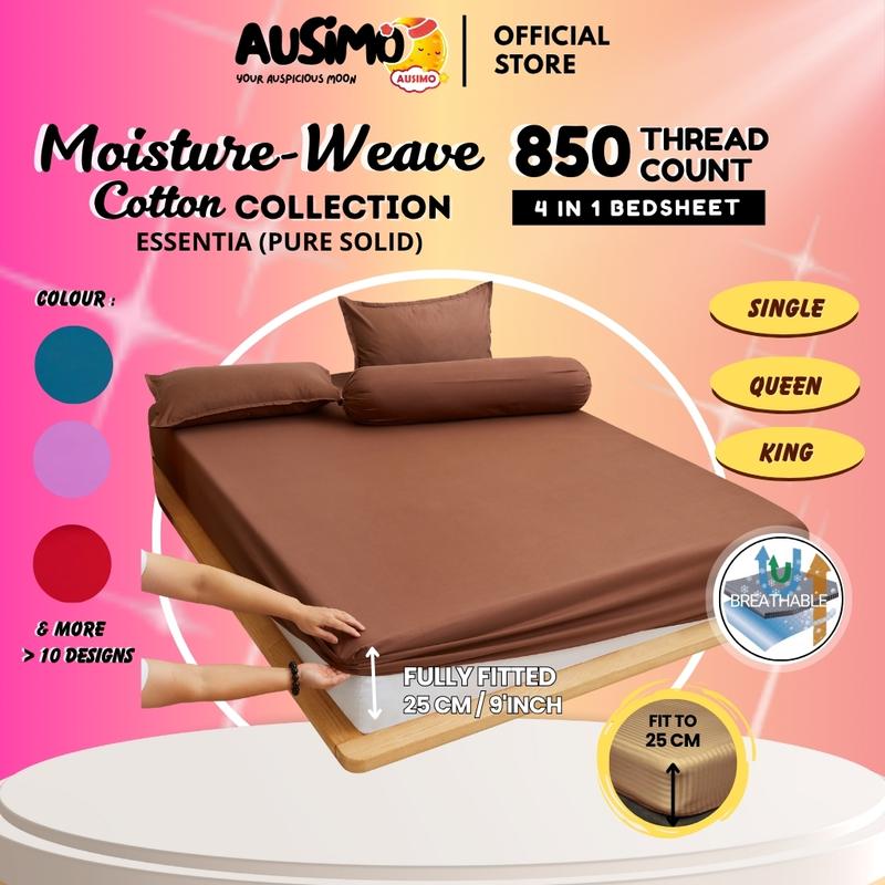 AUSIMO HOTEL GRADE PLAIN SERIES 70 Premium 100% Cotton Queen King 4in1 ...