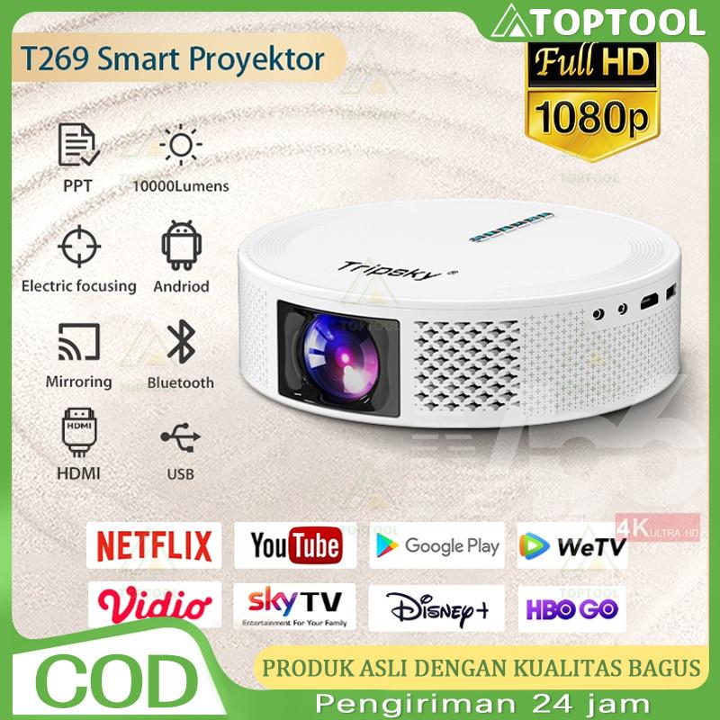 T269 Smart Projector Android OS 450ANSI 10000 Lumens 1920x1080P HD ...