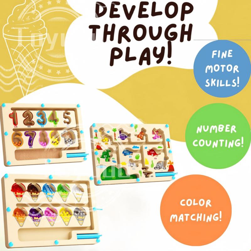 Color Classification Maze/Mainan Sortasi Warna Magnet Kayu/Mainan ...