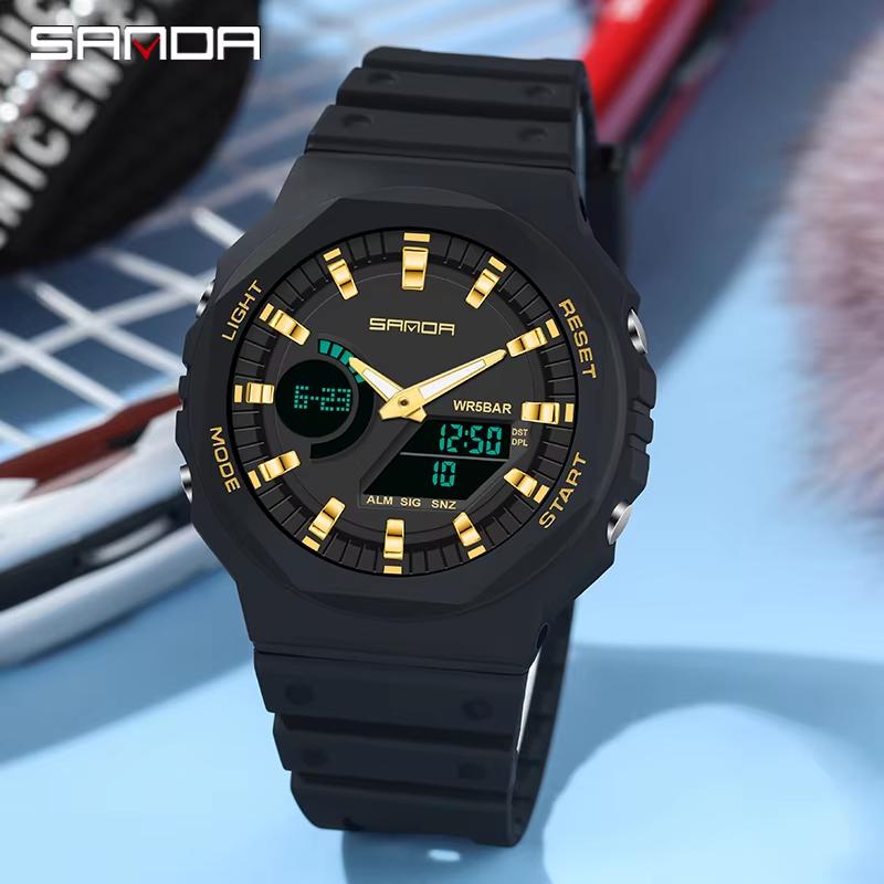 Jam Tangan Kuarza Fesyen Mewah, SANDA 6016, Uniseks, Kalis Air ...
