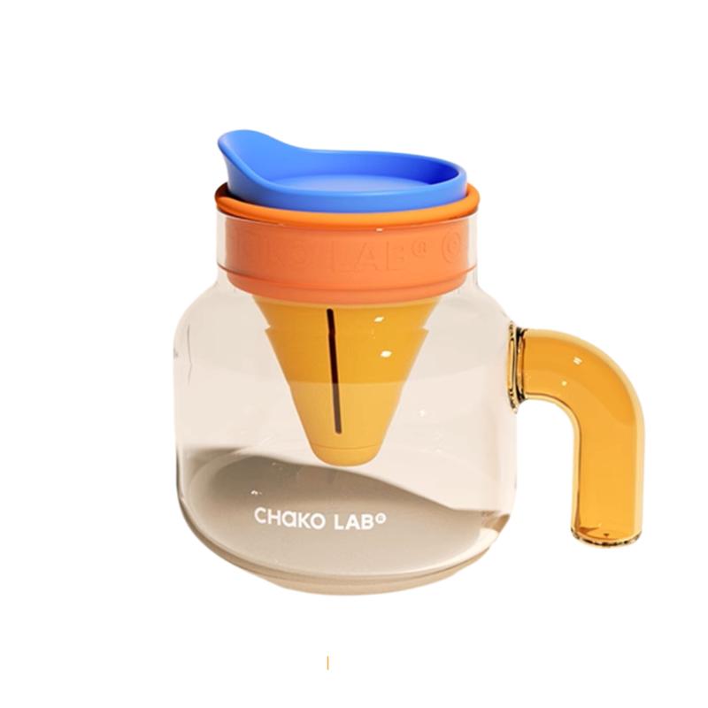 CHAKO LAB Chubby Glass Pot 1100ml - Orange & Blue - TikTok Shop Malaysia