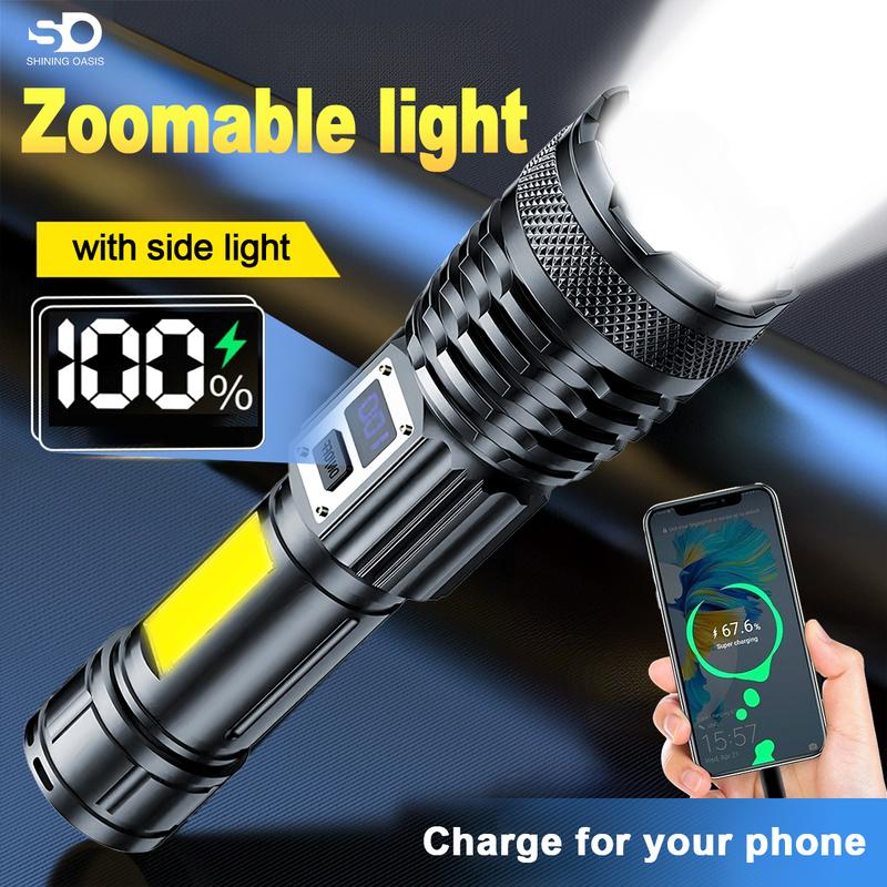 Zoomable Torch light led super bright rechargeable waterproo - TikTok ...