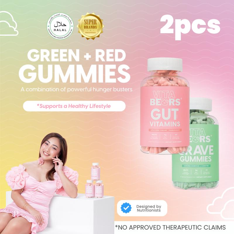 [ᴏꜰꜰɪᴄɪᴀʟ] VITABEARS Green + Red Bundle Gummies Food Supplement ...