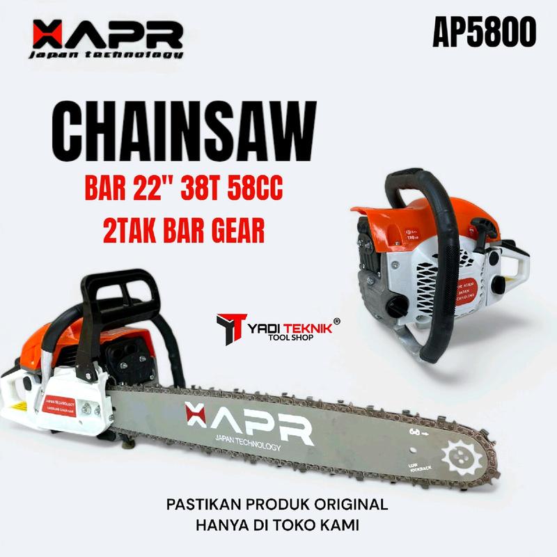 APR JAPAN Mesin Chainsaw Type A5800 22 inci, Bensin+Oli 2tak - Shop ...