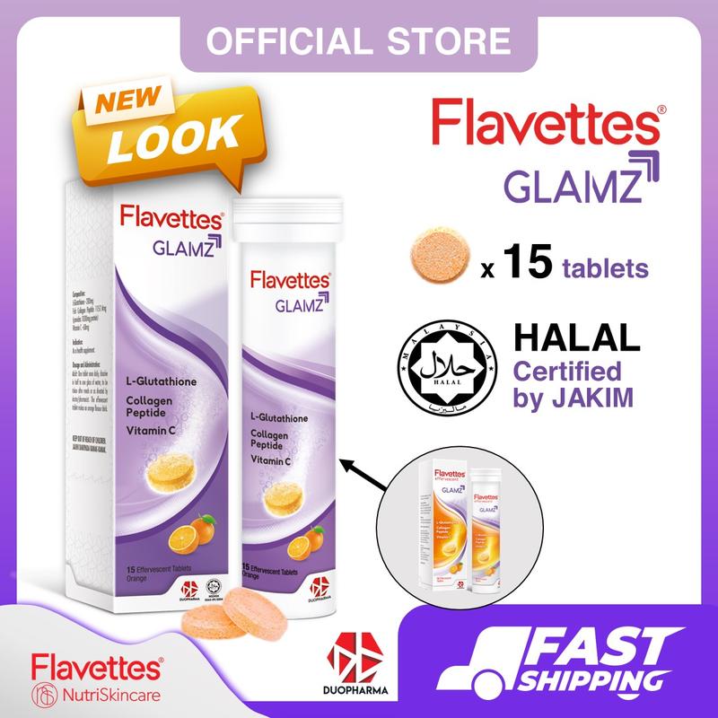 Flavettes Glamz 15's Tablets - Vitamin C 60mg, Glutathione 200mg ...