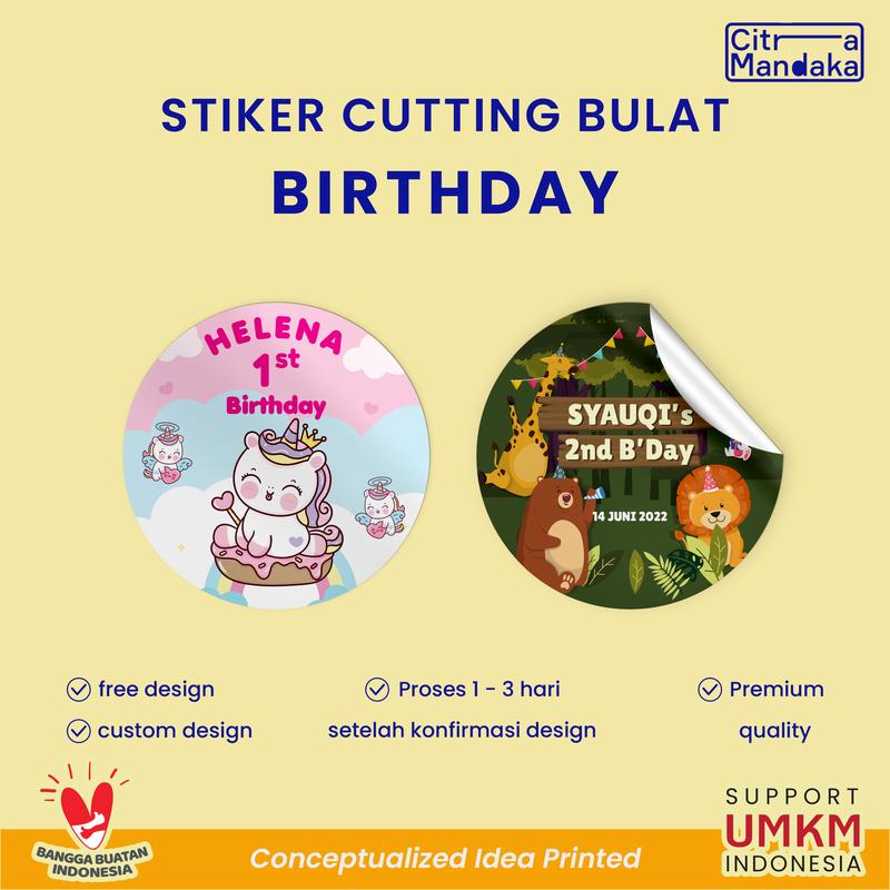 Stiker Ulang Tahun Anak Custom Chromo Free Design Label Sticker Ultah ...