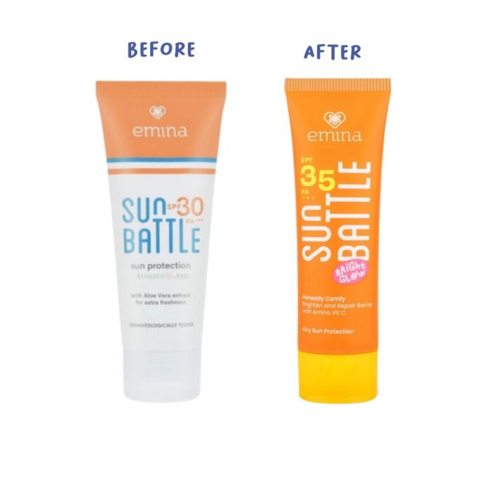 (NEW) Emina Sun Battle Sunscreen SPF 35 PA+++ 50ml Facial Sunblock ...