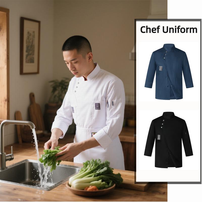 Pakaian Chef, Wilinive, Untuk Lelaki dan Wanita, Warna Pepejal ...